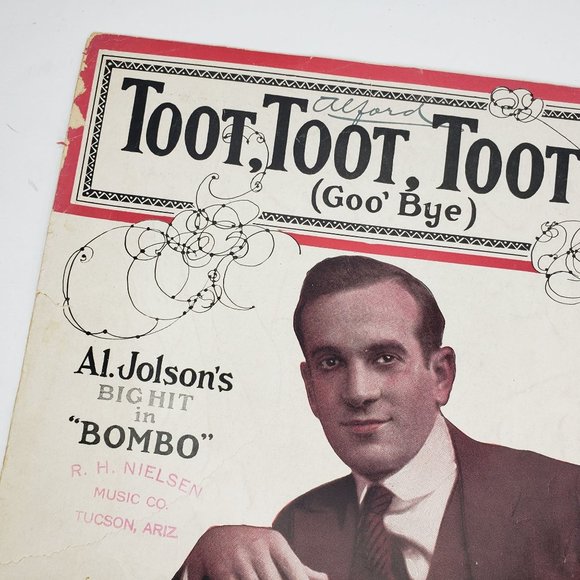 Office | 1922 Toot Toot Tootsie Goo Bye Sheet Music Al Jolson Big Hit ...